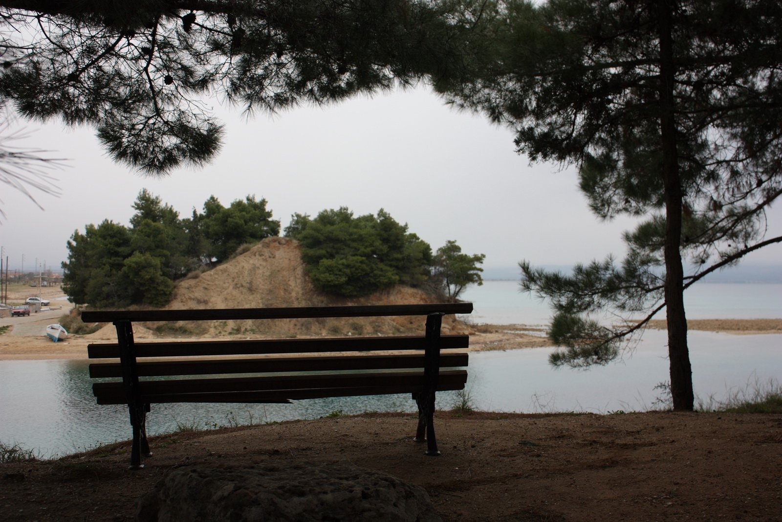 Potidea - A bench at the canal Photo from Nea Potidea in Halkidiki ...