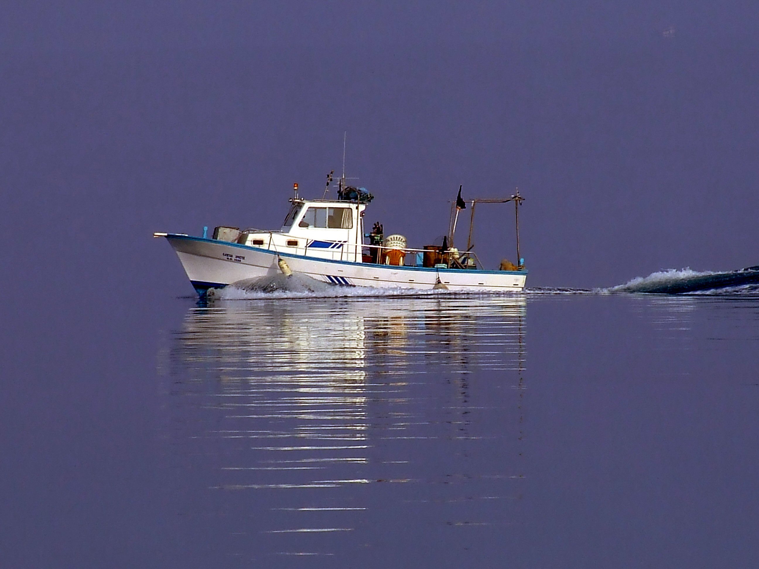 Fisherman Ship in he Morning Photo from Pyrgos Sani in Halkidiki ...