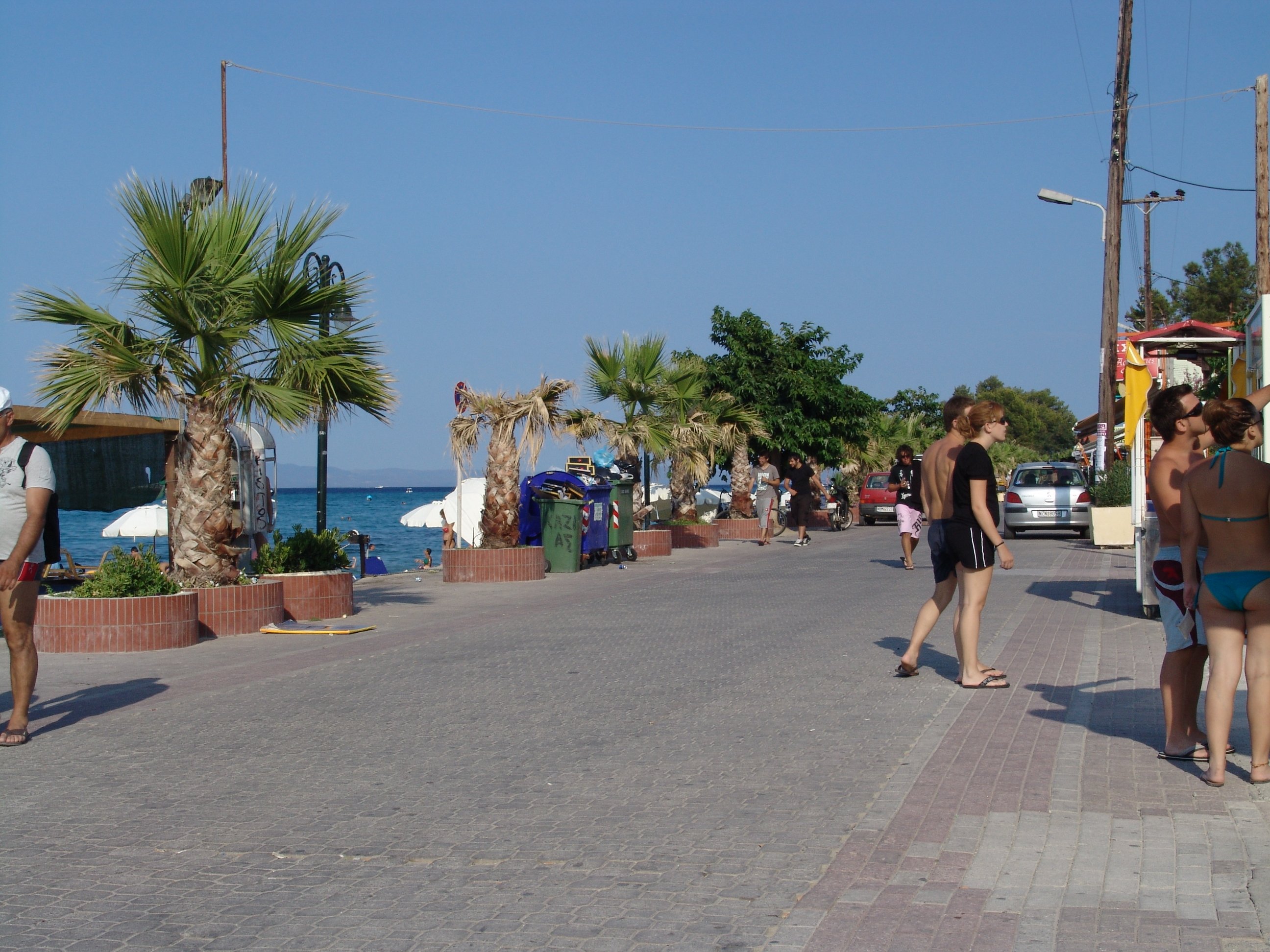 The street along the beach in Pefkohori Photo from Pefkochori in ...