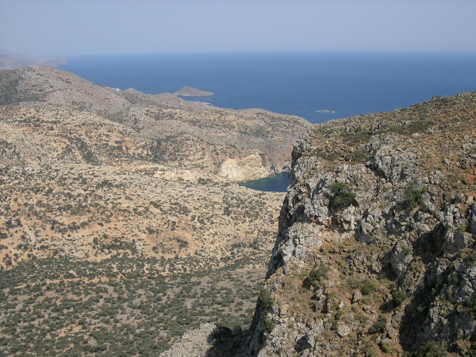 View from Mt. Kefali to southeast (Martsalos, Kali Limenes, Lendas ...