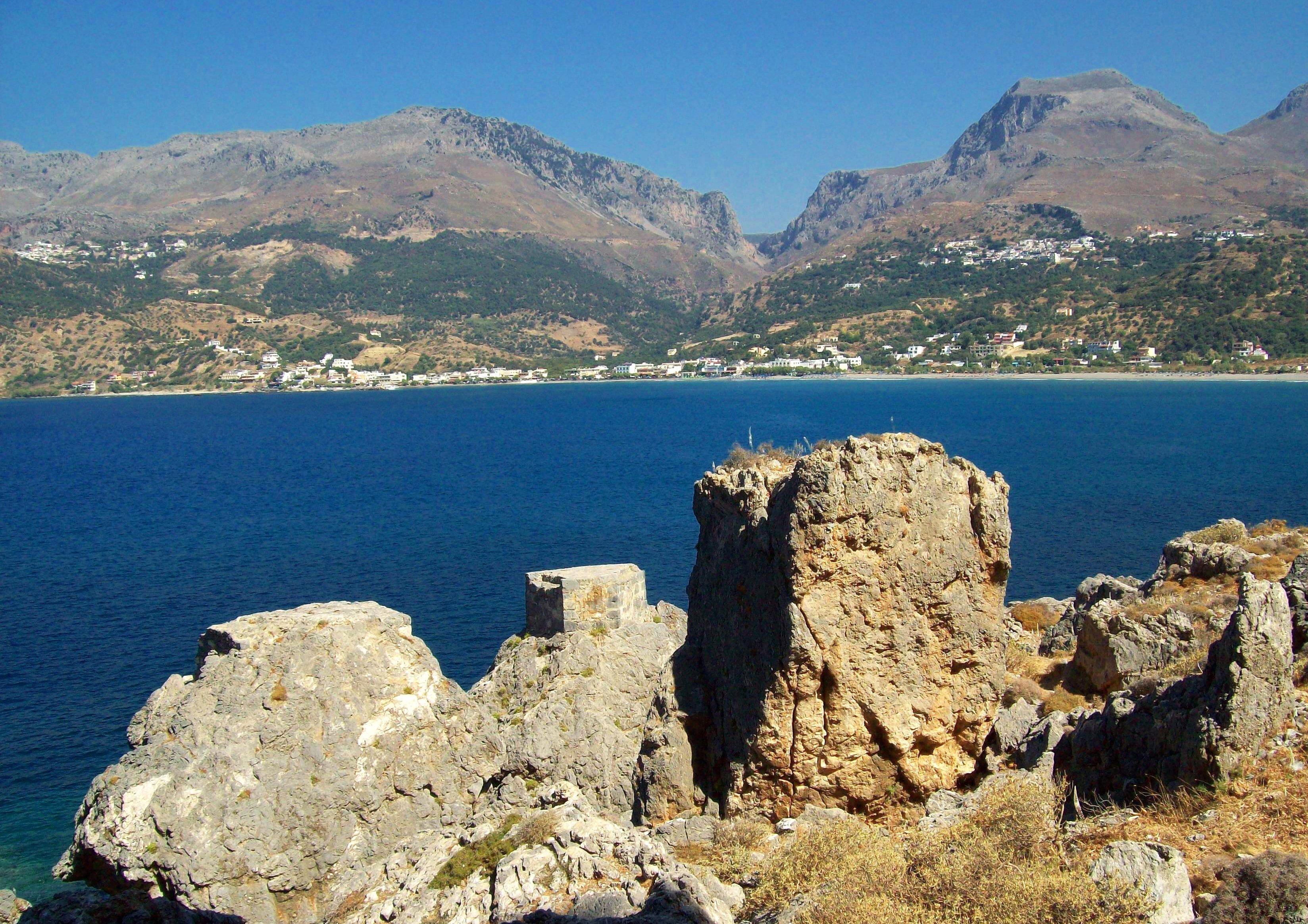 The Village of Plakias and Plakias Bay -- South Crete, Greece Photo ...